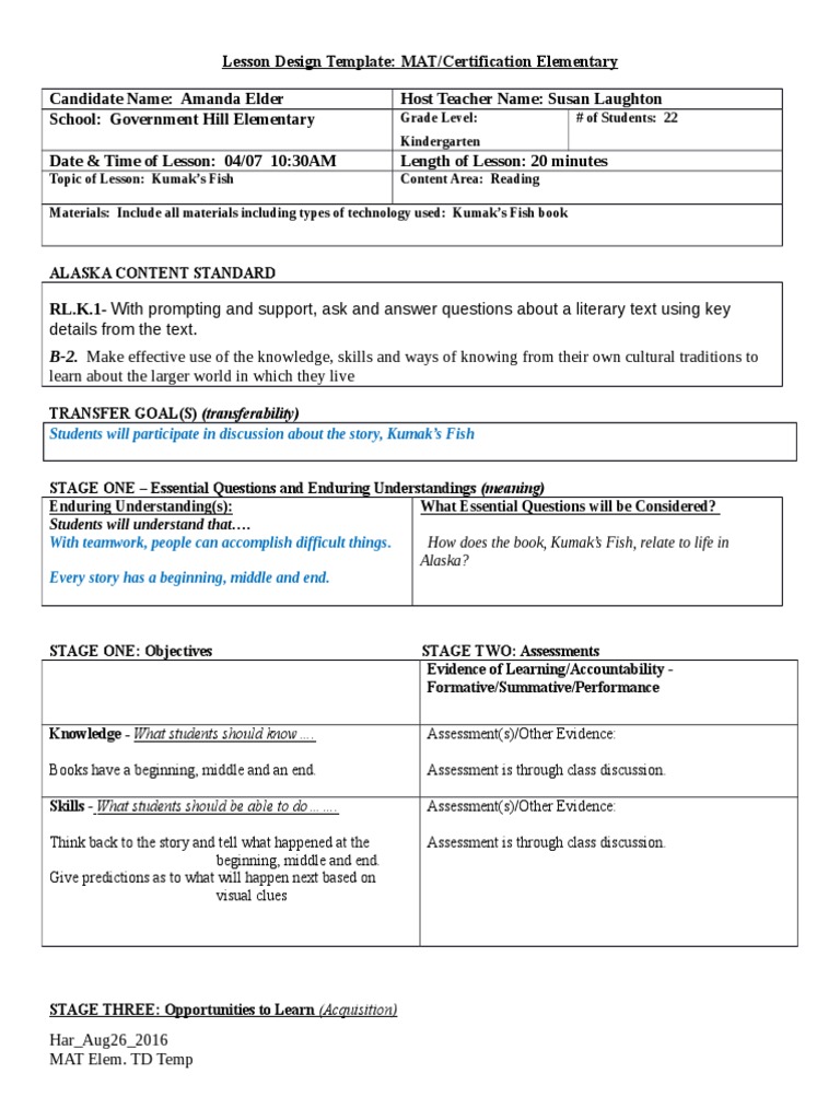 Kumaks Fish Lesson | PDF | Educational Assessment | Behavior Modification