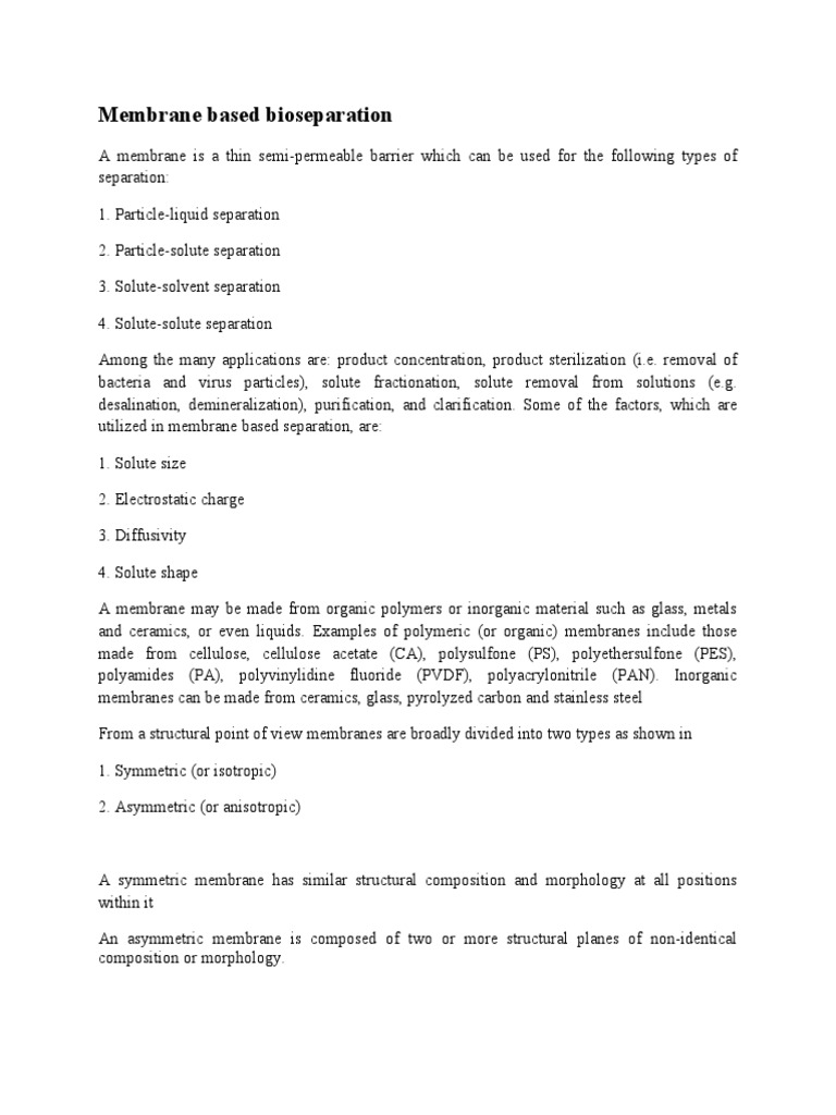Membranes and Modules | PDF | Membrane | Membrane Technology