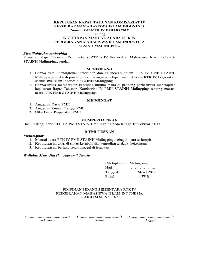 Draf RTK IV Pmii Stainh | PDF