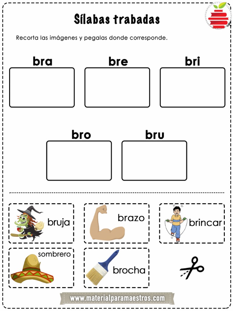 Recortable de Silabas Trabadas PDF | PDF