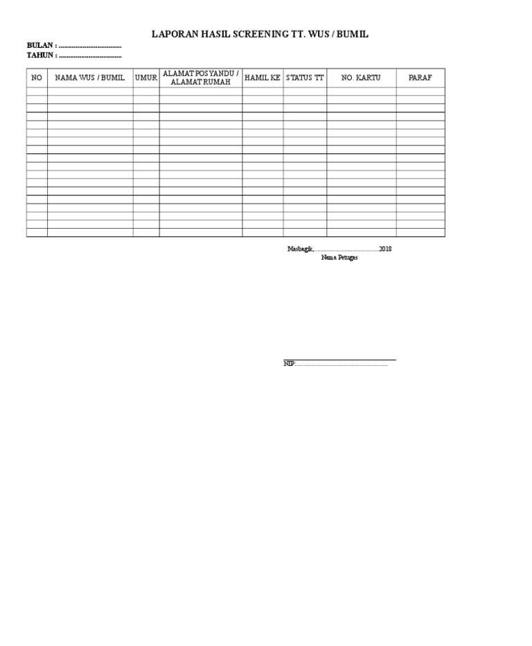Format Laporan TT | PDF