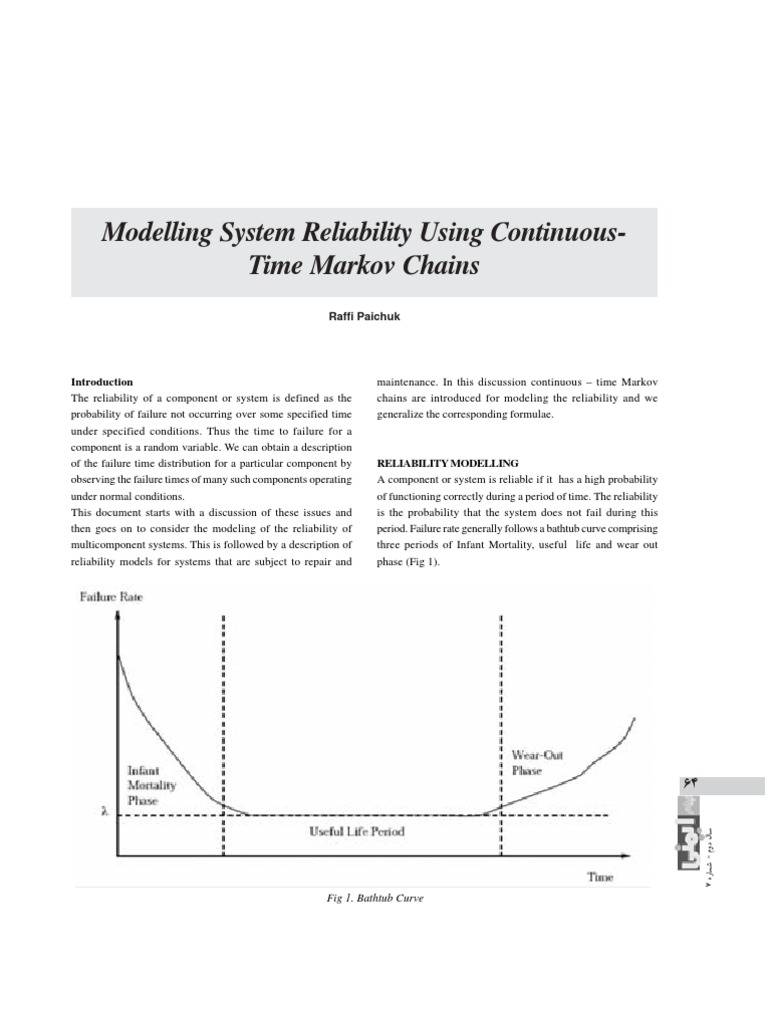 Modelling System Reliability Using Continuous Time Markov Chain Pdf