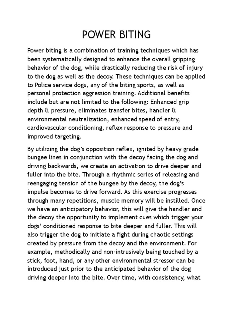 Power Biting PDF | Download Free PDF | Dogs | Aggression
