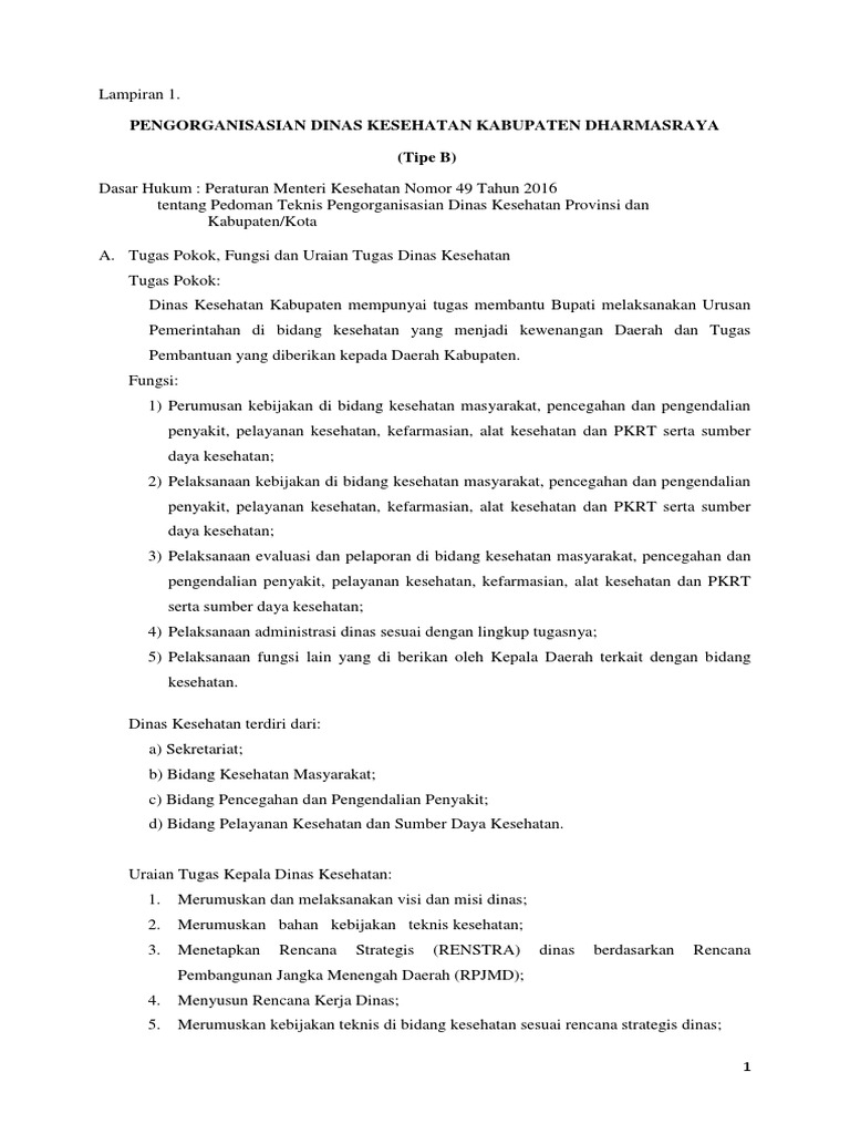 Tupoksi Dan Uraian Tugas SOTK | PDF