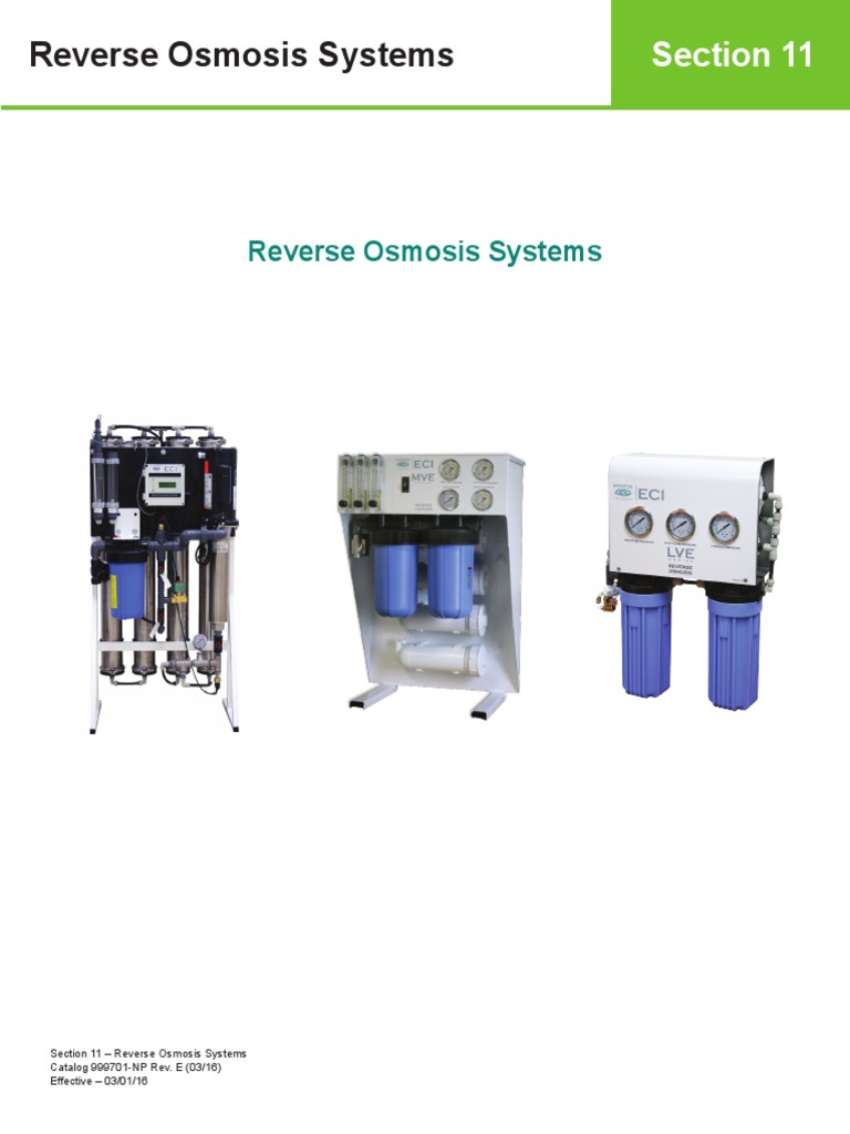 2016 ECI Catalogue RevE 03-2016 Section11 RO NP | PDF | Membrane | Valve