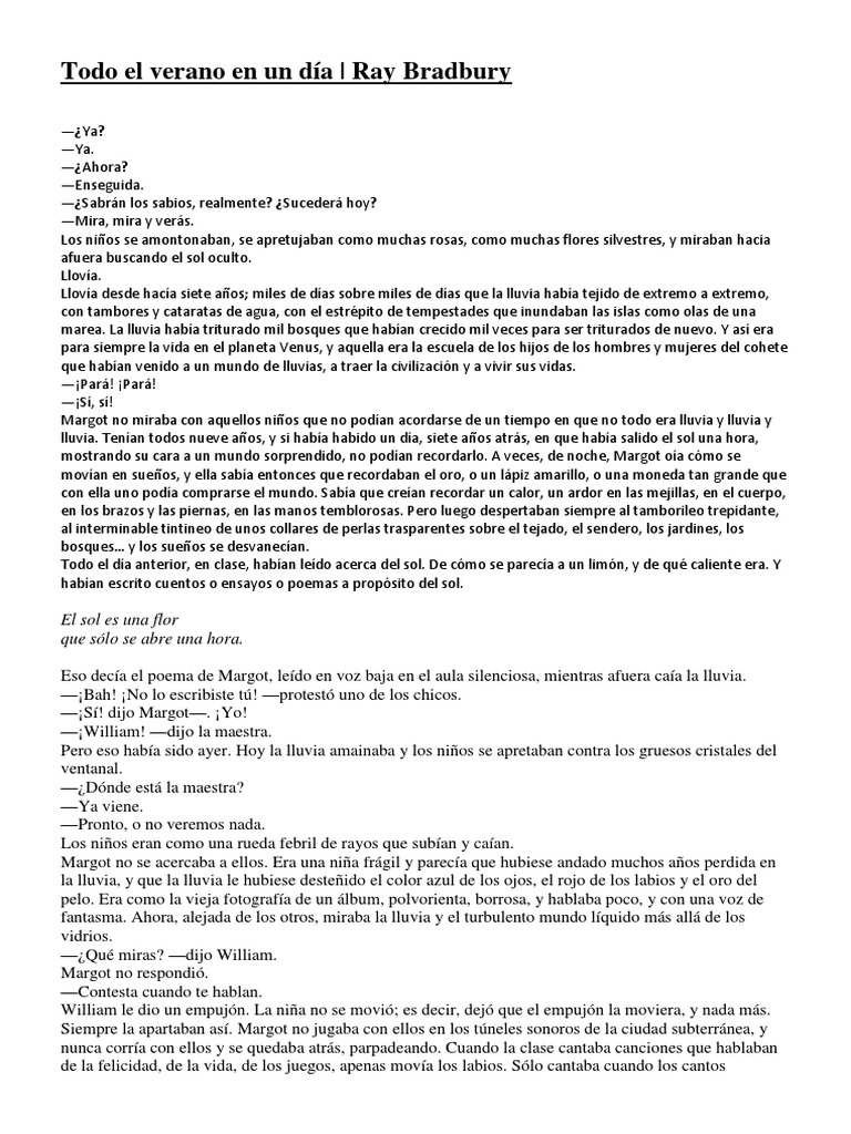 Todo El Verano en Un Día | PDF | Dom | Naturaleza