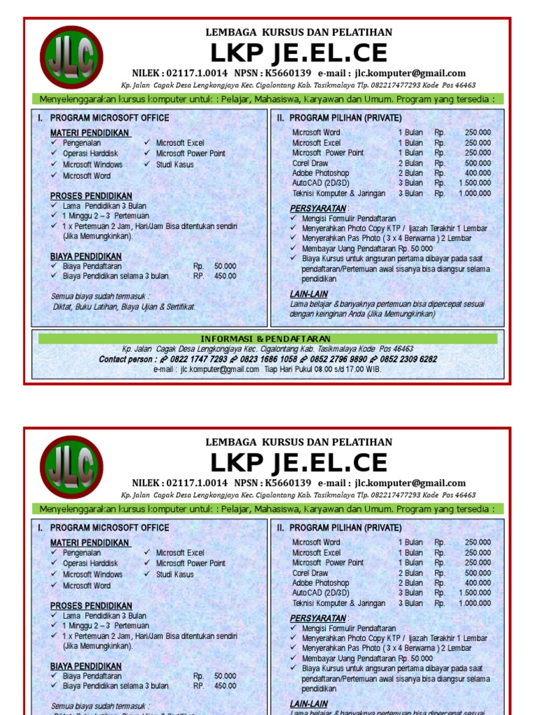 Brosur LKP 2018 | PDF | Komputer