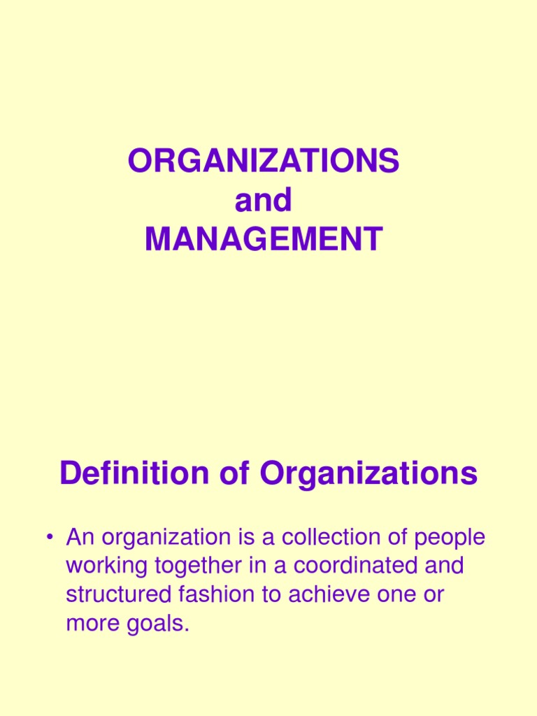Organizations and Management | PDF | Business | Self-Improvement