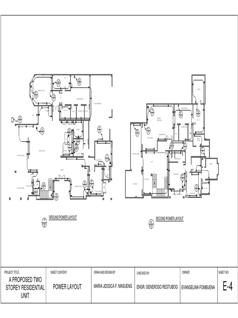 Power Layout A Proposed Two Storey Residential Unit: Maria Jessica F ...