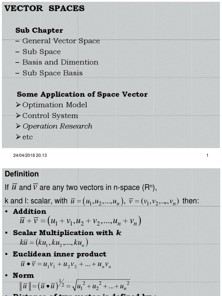 Chapter V Vector Spaces | PDF | Basis (Linear Algebra) | Linear Subspace