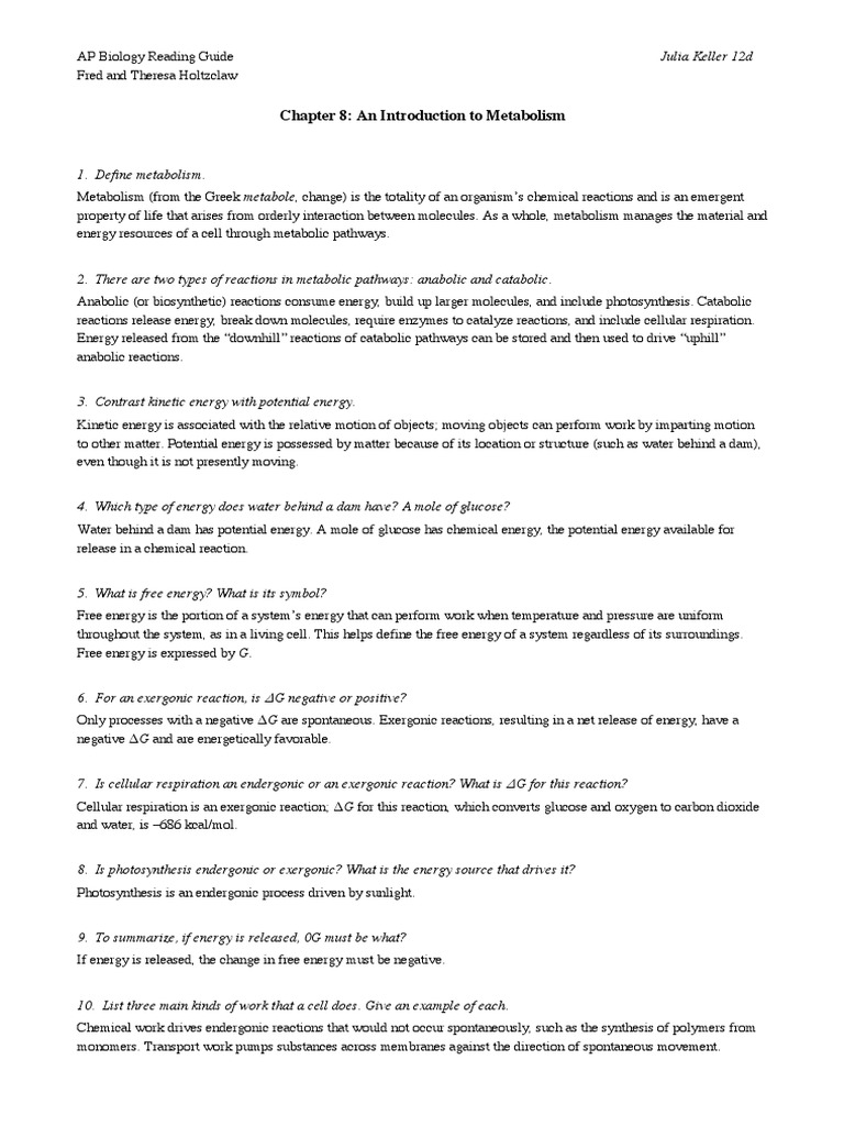 Microsoft Word - Chapter 3 | PDF | Active Site | Enzyme