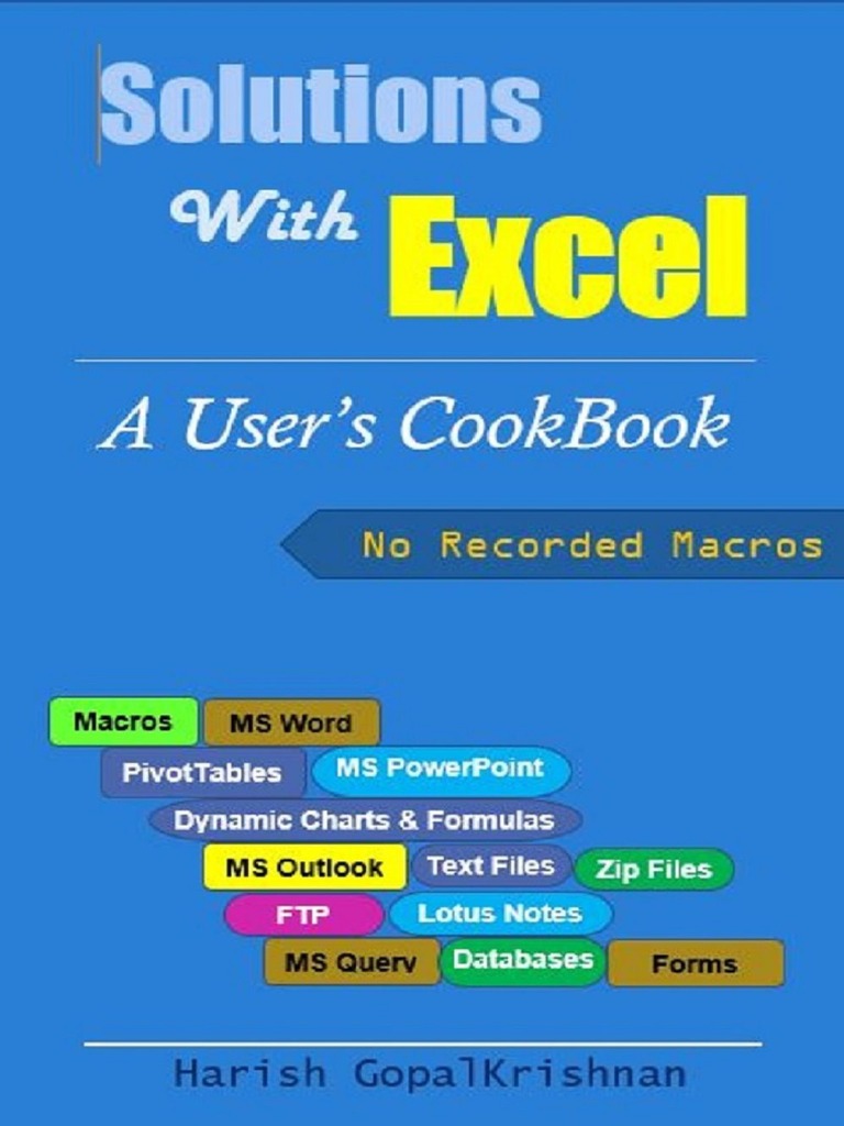 Solutions With Excel A Users CookBook | PDF | Microsoft Excel | Spreadsheet