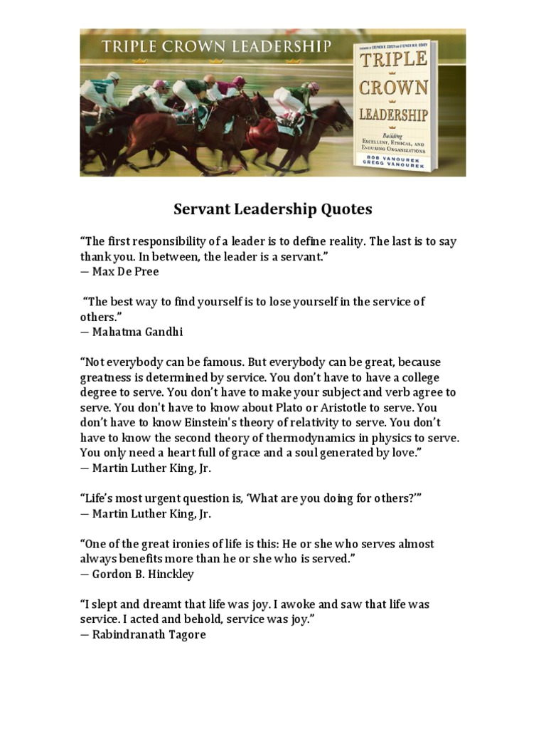 Servant Leadership Quotes | PDF | Servant Leadership