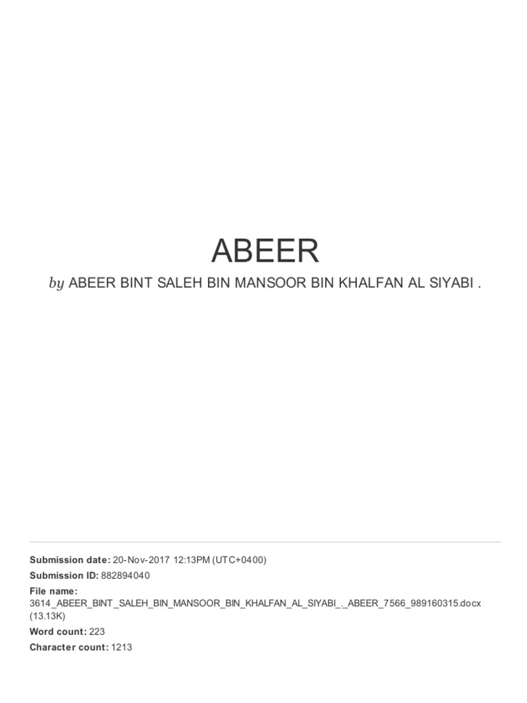 Abeer Bint Saleh: Document Overview | PDF | Foreign Language Studies | Law