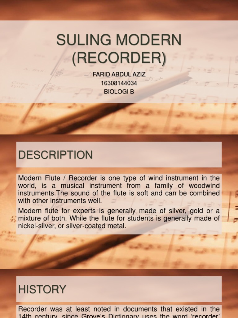 Suling Modern (Recorder) | PDF