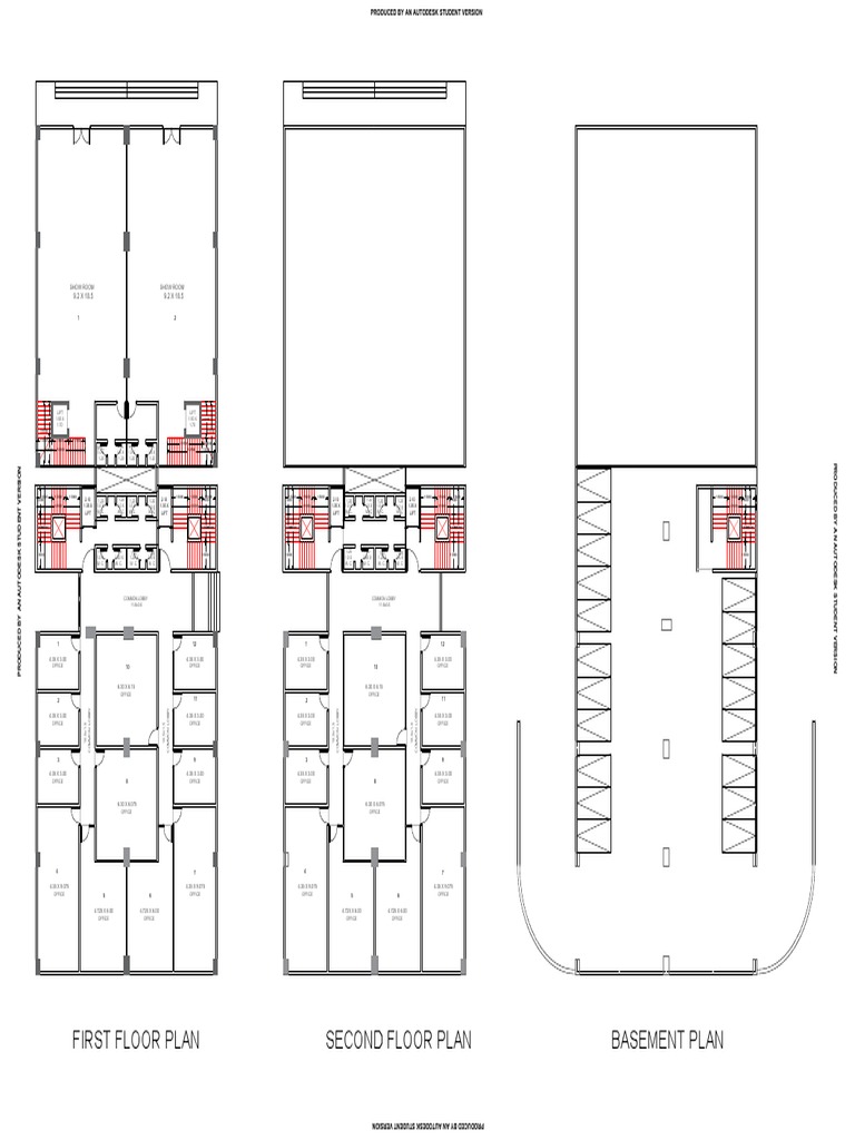 Floor Plan Design of a Commercial Building Showroom and Office Space | PDF