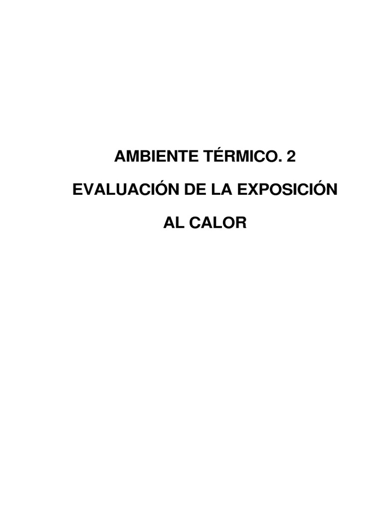Ambiente Térmico 2 Calor | PDF | Humedad | Calor