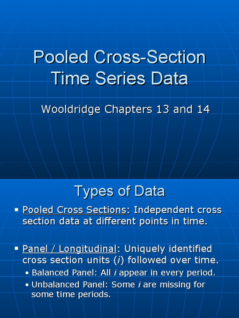 Pooled Cross Section Time Series Data