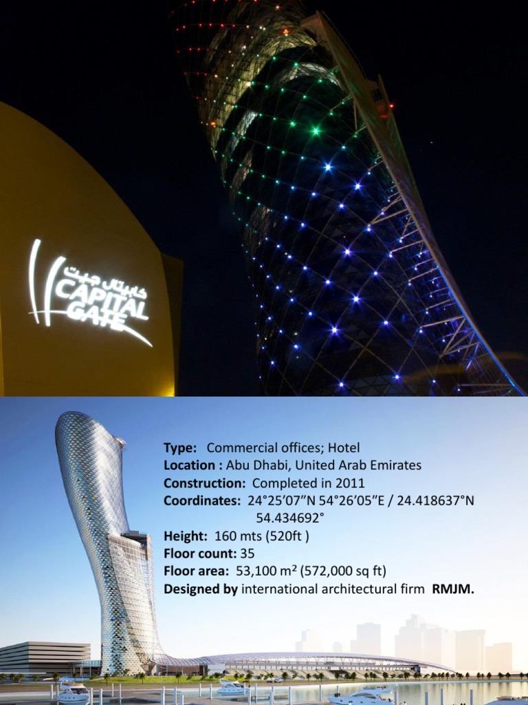 Capital Gate: Abu Dhabi's Leaning Marvel | PDF | Wall | Structural ...