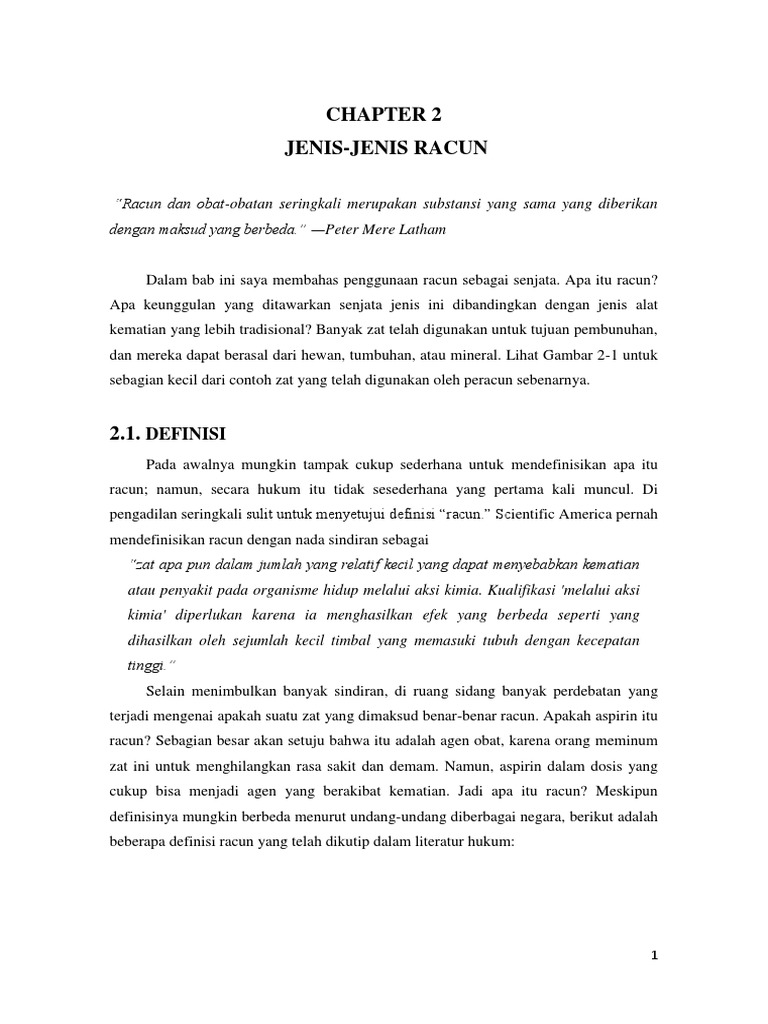 Bab 2. Jenis-Jenis Racun | PDF