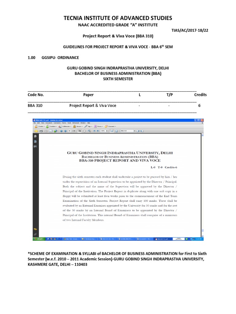 BBA Project Report Guidelines | PDF | Data | Business