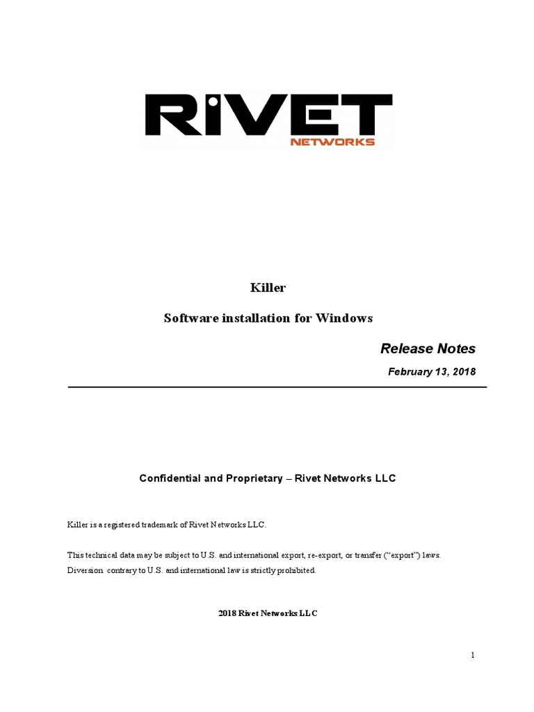 Killer Control Center Release Notes 1.5.1844 | PDF | Wi Fi | Wireless Lan