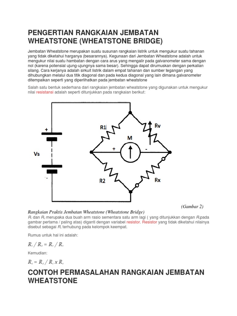 Pengertian Rangkaian Jembatan Wheatstone | PDF