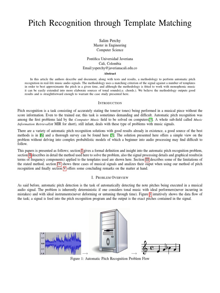 Pitch Recognition Through Template Matching: Salim Perchy | PDF | Pitch ...
