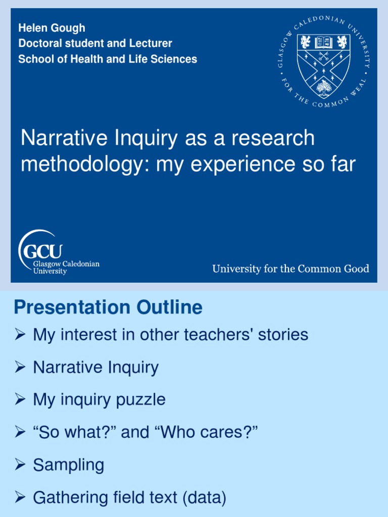 Narrative Inquiry As A Research Methodology: My Experience So Far | PDF ...