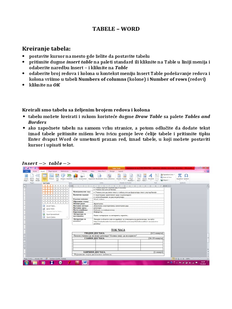 Tabele U Wordu | PDF