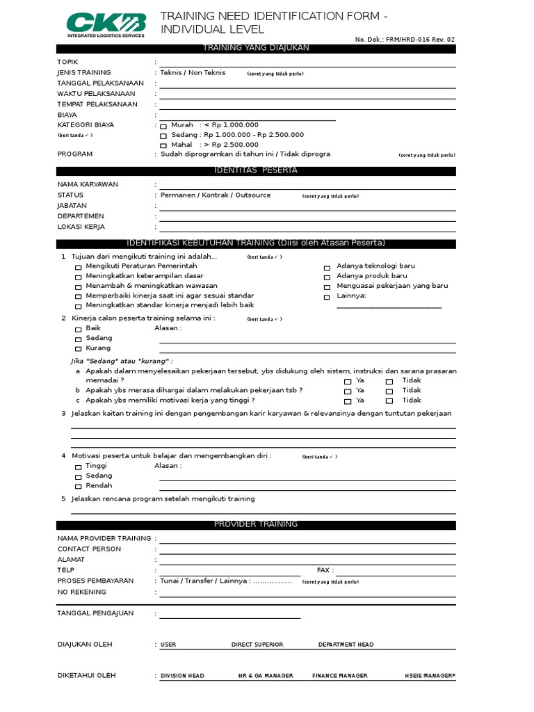 Form Tna Rs Rawamangun | PDF