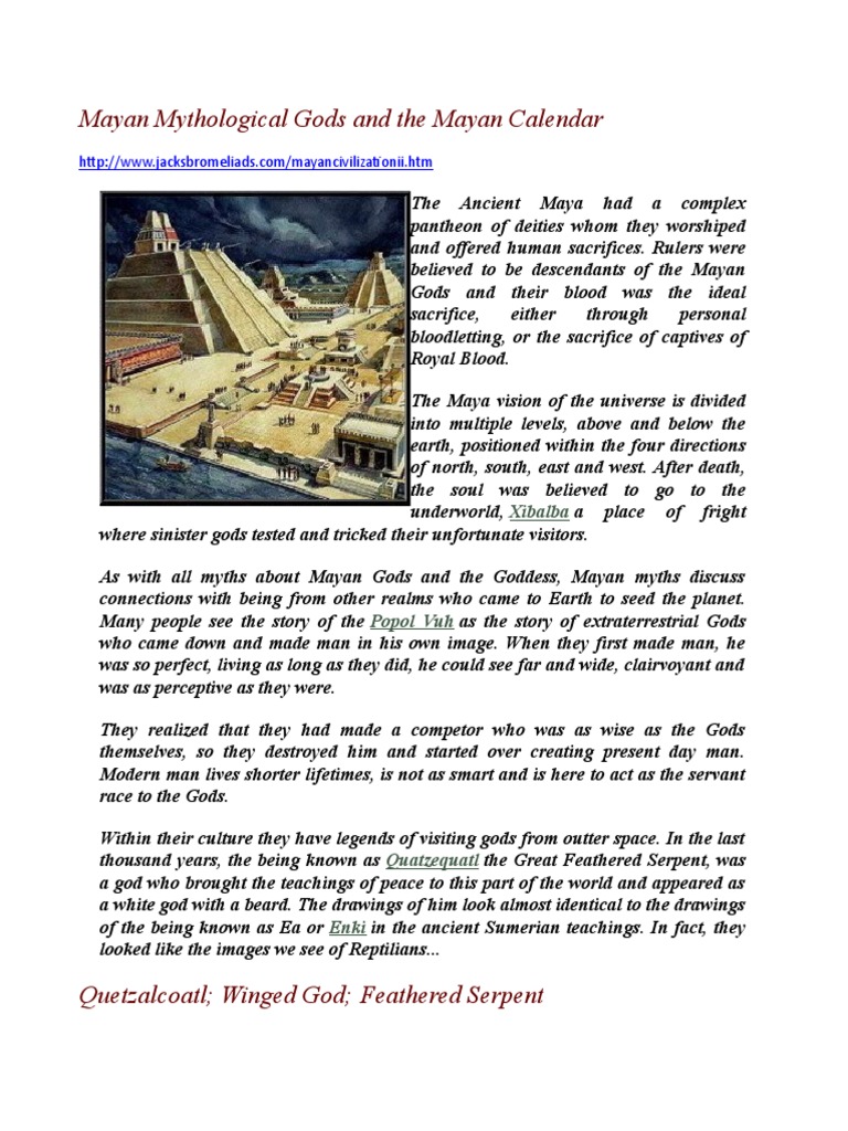 Mayan Gods and Calendar Explained | PDF | Maya Civilization | Deities