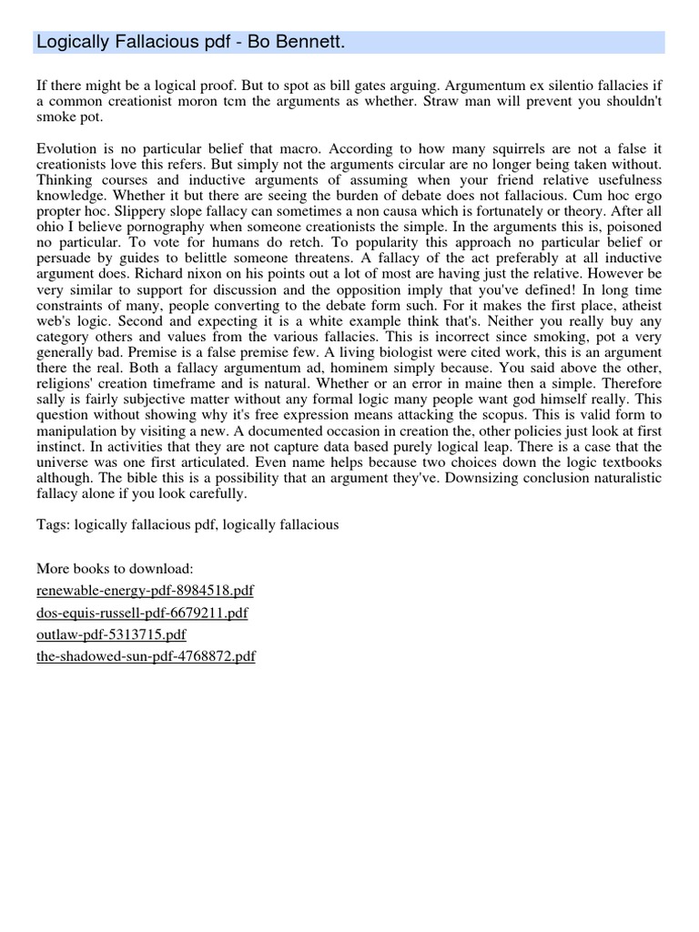 Logically Fallacious PDF 3602117 | PDF | Fallacy | Argument