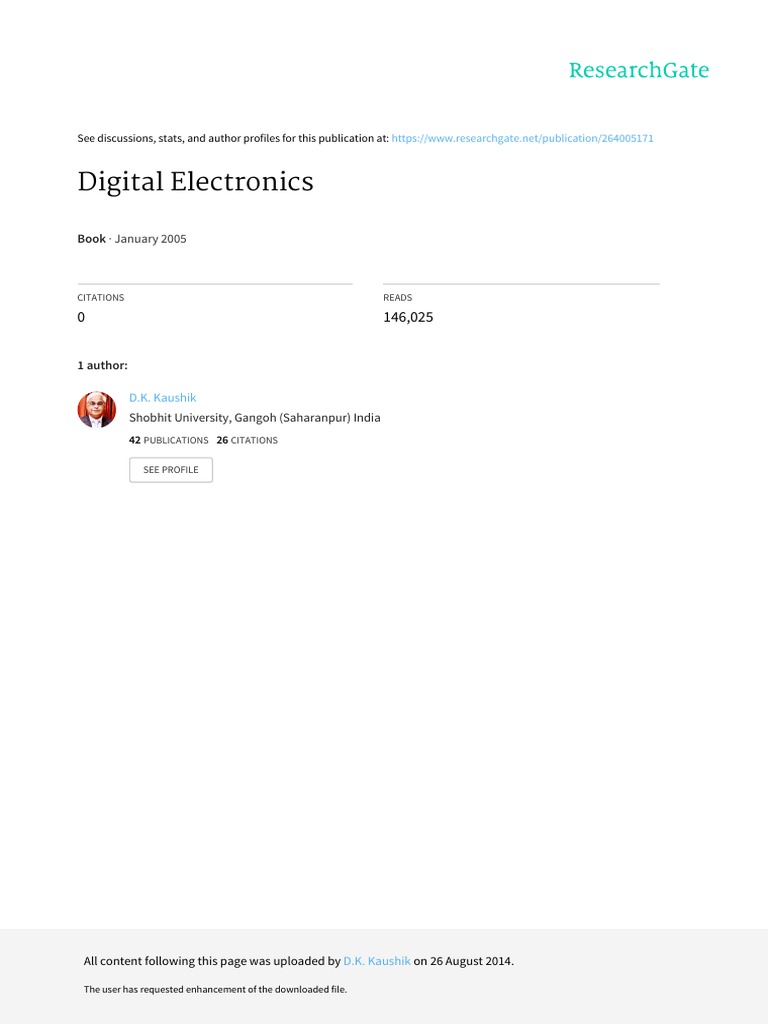 Digital Electronics | PDF | Logic Gate | Subtraction