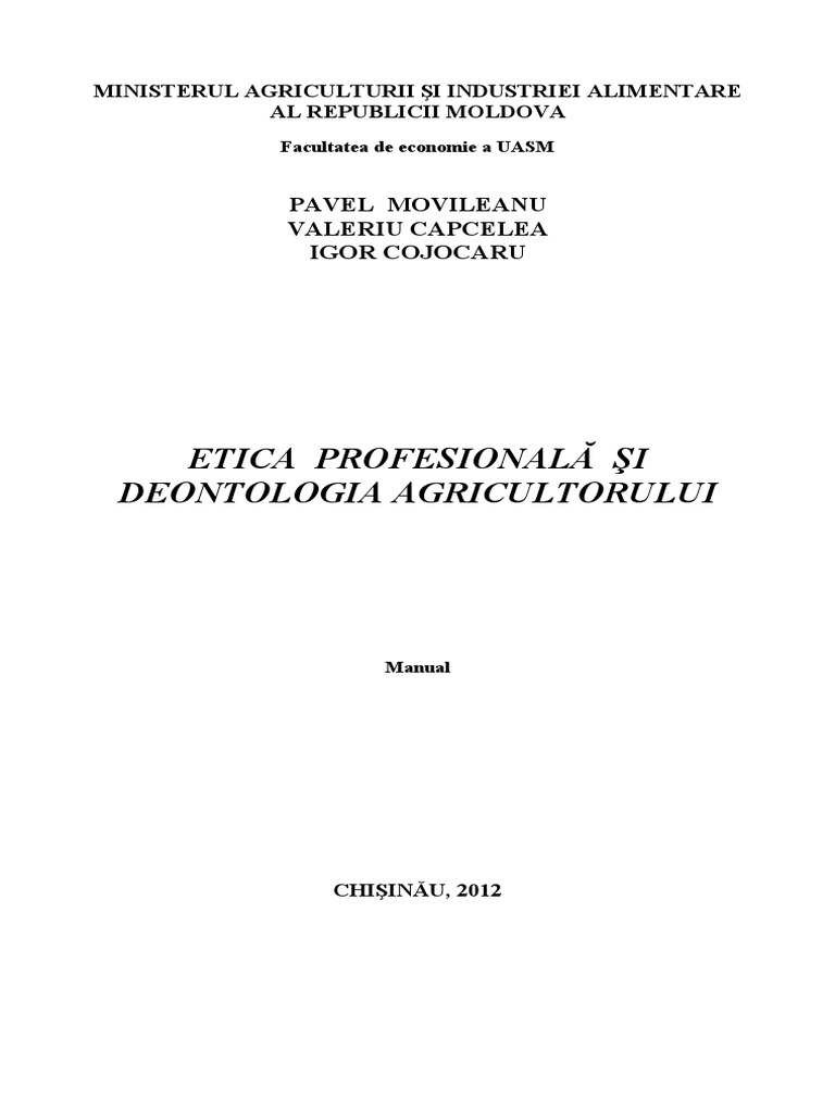 Etica Profesionala PDF | PDF
