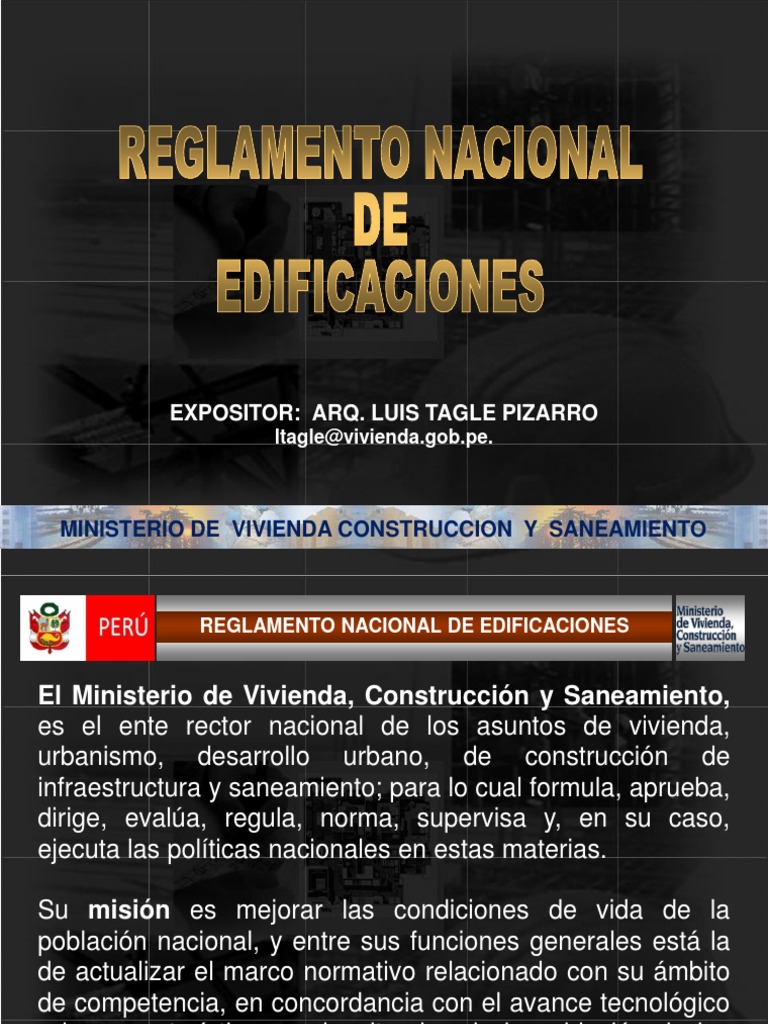 Reglamento Nacional de Edificaciones | Regulación | Arquitecto