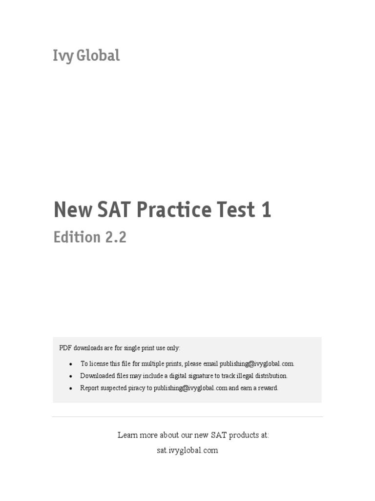 SAT+Practice+Test+1+ (2 2) | PDF | Sat | Primary Care