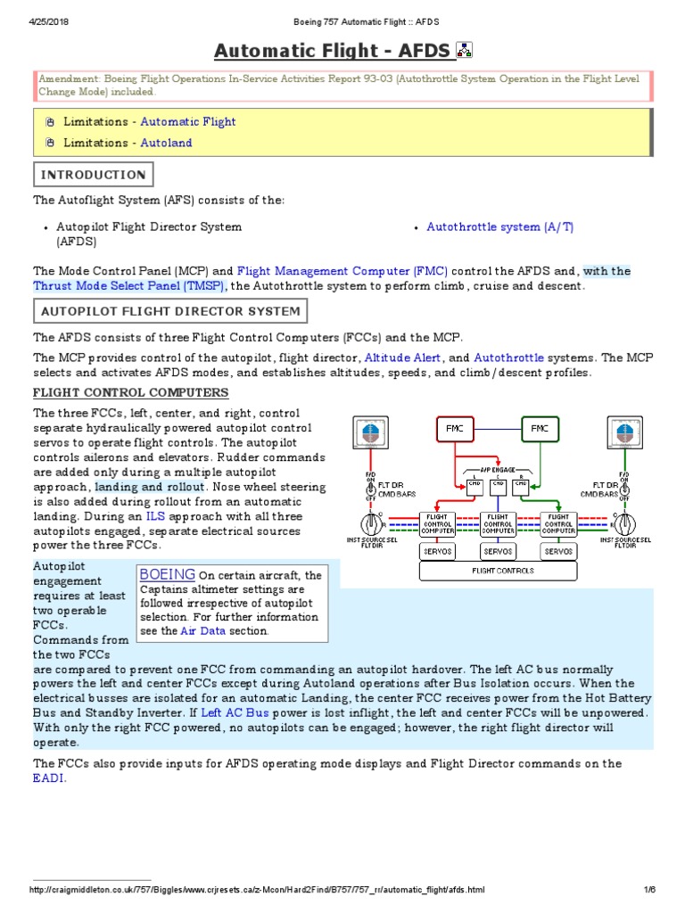 Boeing 757 Automatic Flight - AFDS | PDF | Takeoff | Spaceflight ...