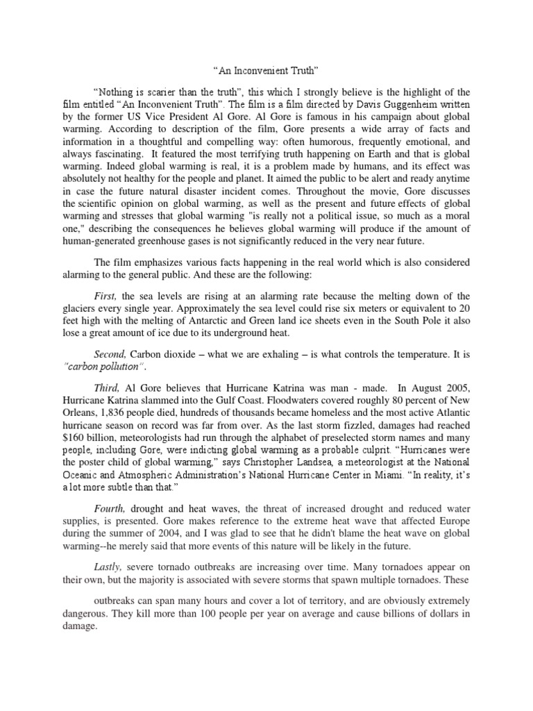 An Inconvenient Truth | PDF | Global Warming | Sustainability