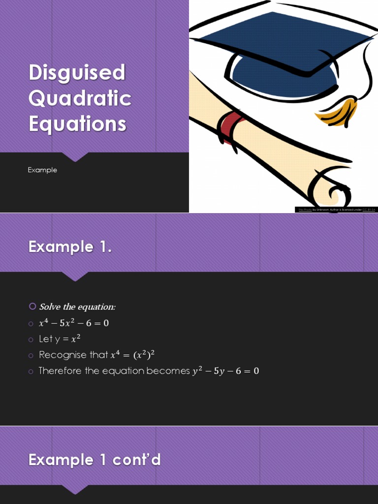 Disguised Quadratic Equations | PDF