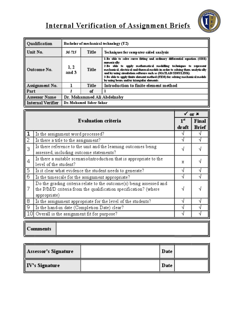 Assignment - 1 Techniques For Computer Aided Analysis | PDF | Finite Element Method | Systems Theory