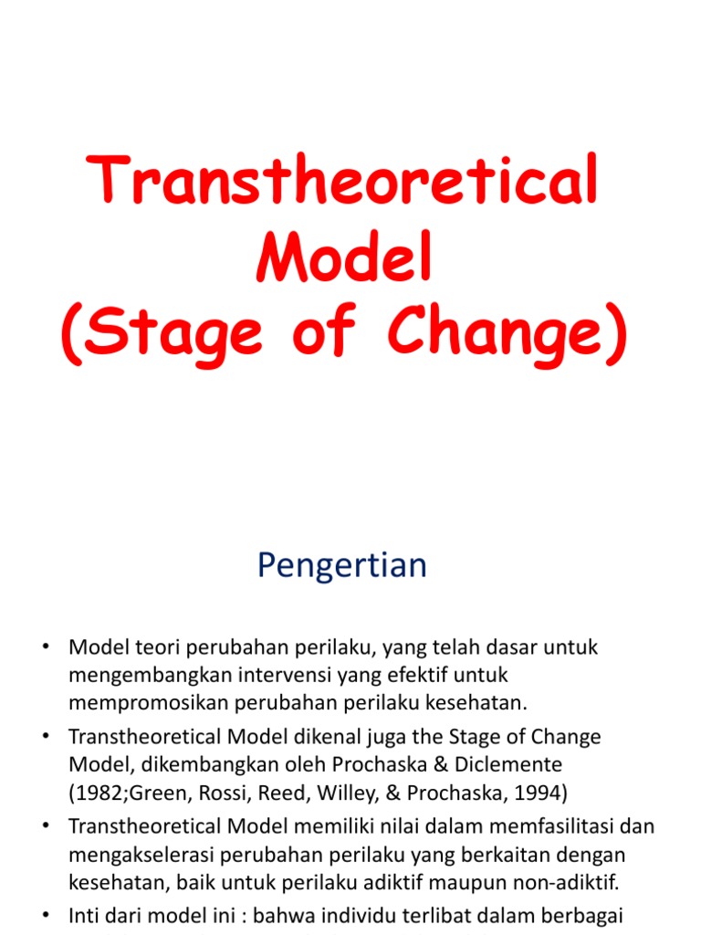 Model Transtheoretical Perubahan Perilaku | PDF