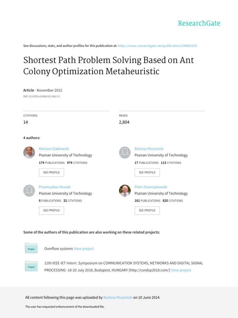 Shortest Path Problem Solving Based On Ant Colony Optimization ...