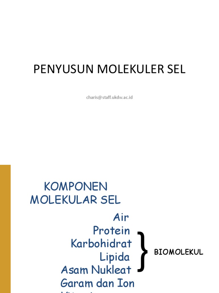 Penyusun Molekuler Sel | PDF | Biomolecules | Lipid