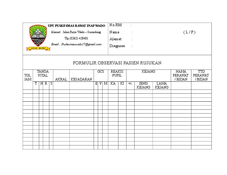Formulir Observasi Pasien Rujukan | PDF