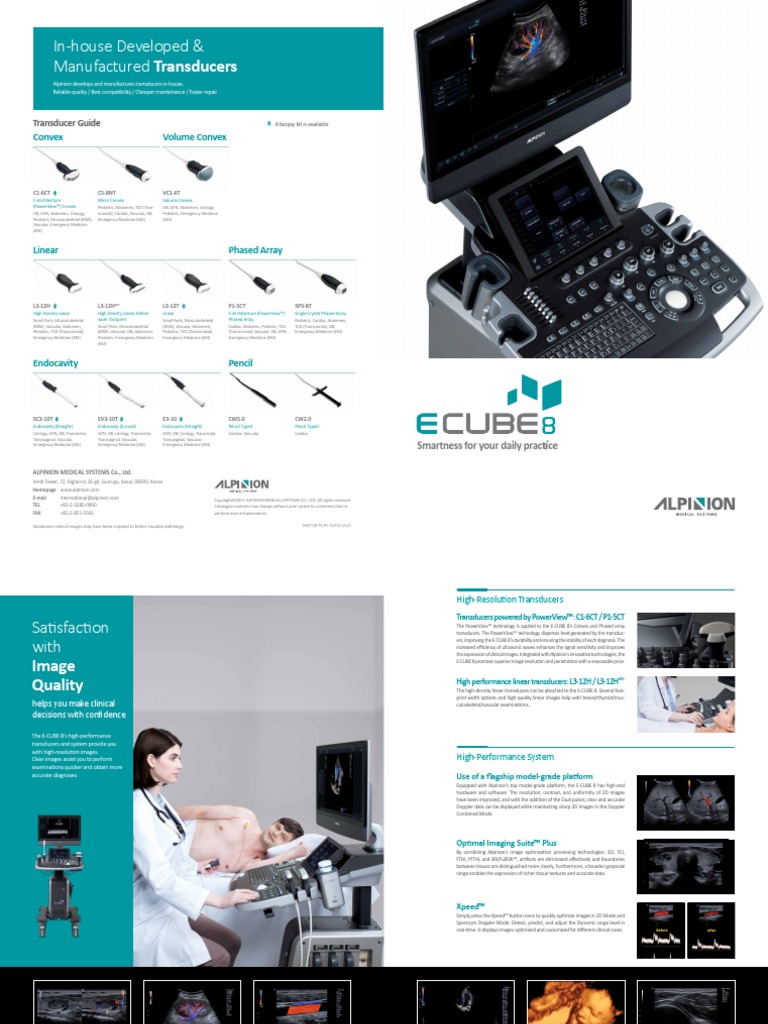 E-CUBE 8 Brochure | PDF | Medical Ultrasound | Touchscreen