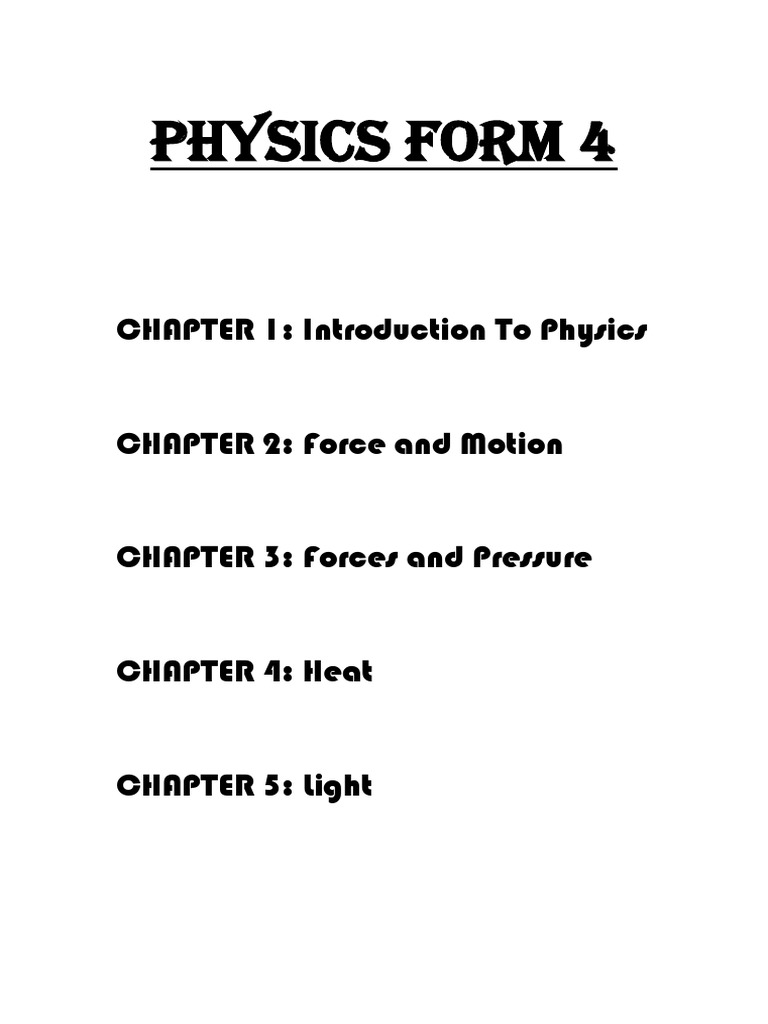 Physics Form 4: CHAPTER 1: Introduction To Physics | PDF