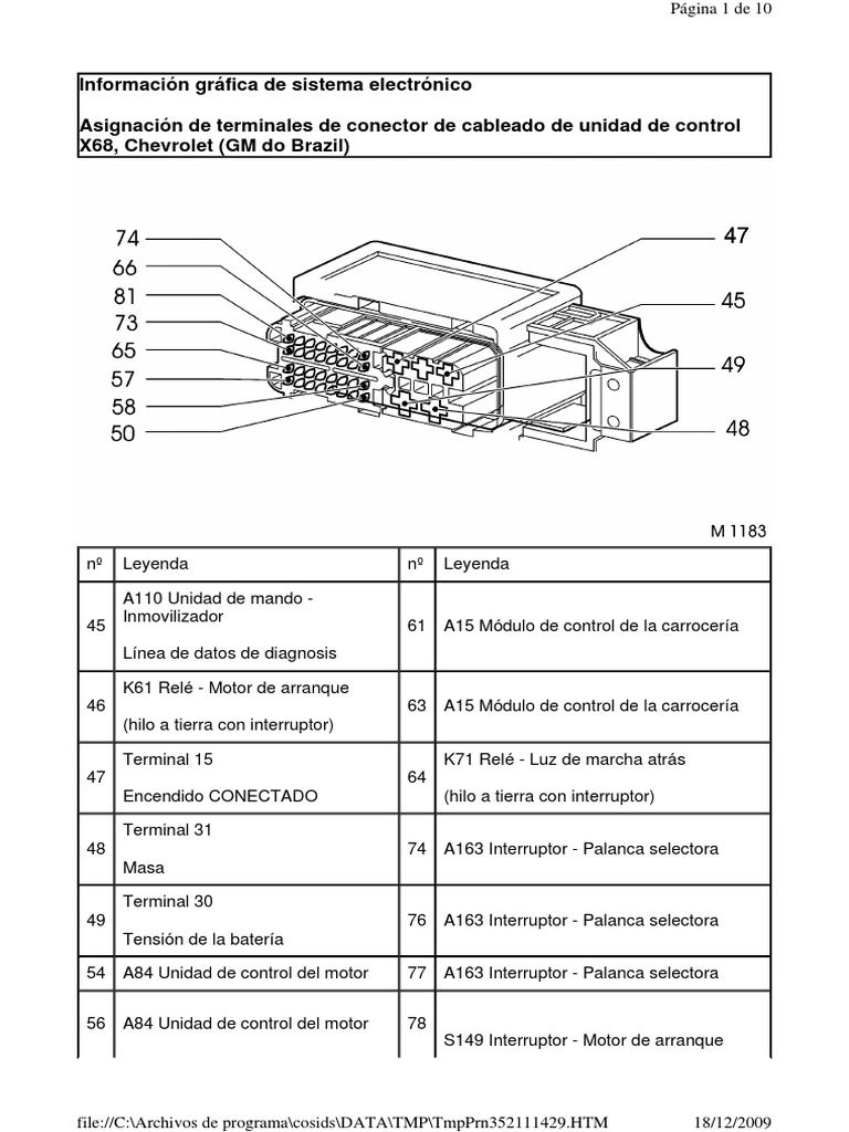 Diagrama Meriva Brasil | PDF | Transmisión (Mecánica) | Relé