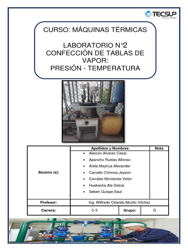 Laboratorio 2 Máquinas Térmicas | PDF | Temperatura | Presión