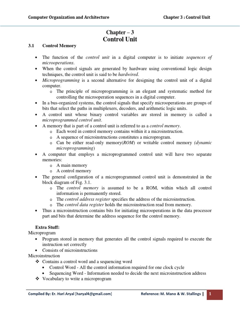 Chapter3 Control Unit Pdf Subroutine Central Processing Unit 6306